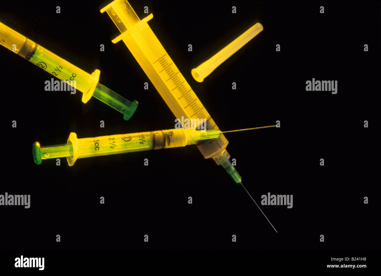 STILL LIFE SYRINGES DRAMATIC LIGHTING Stock Photo - Alamy