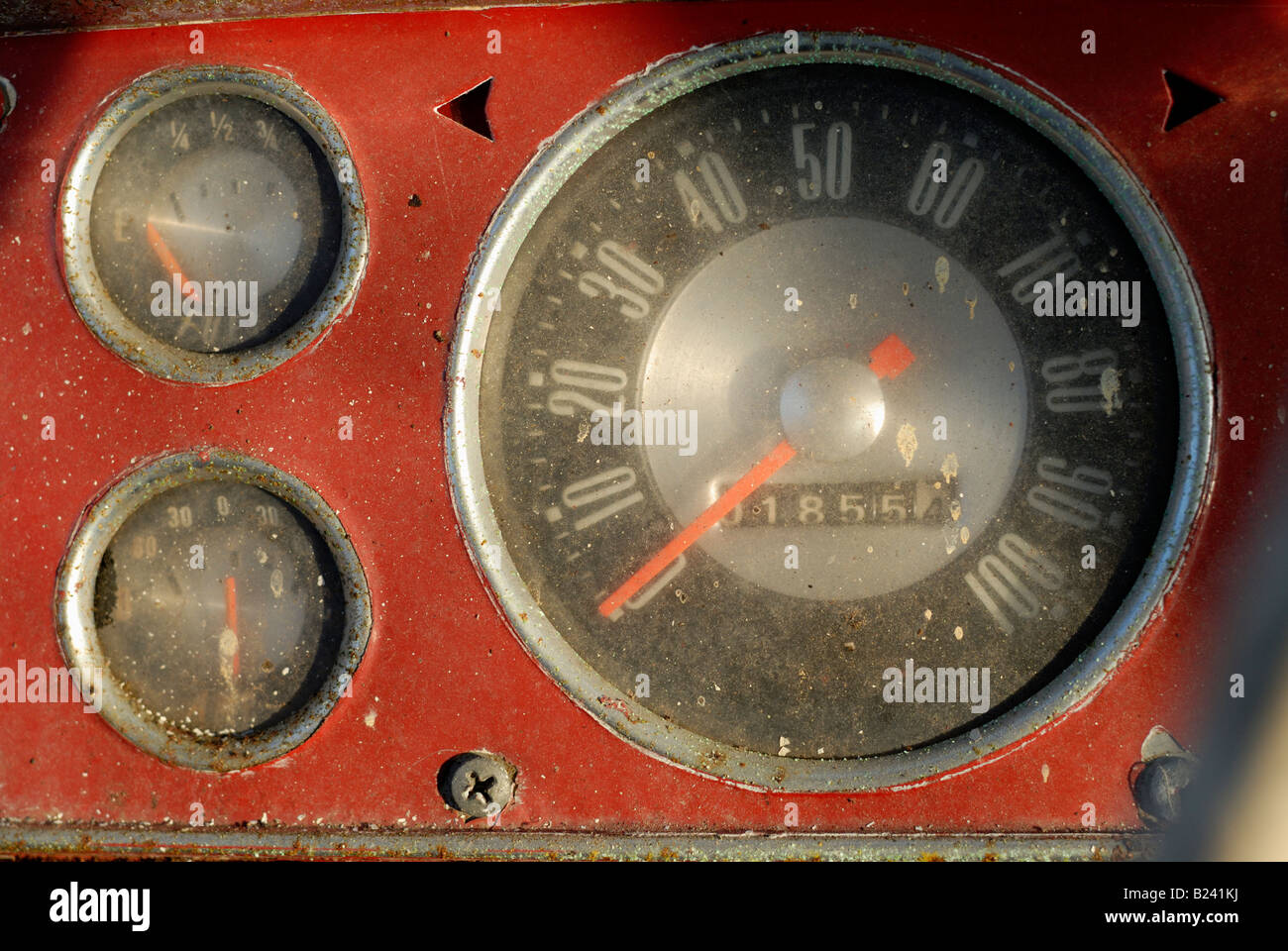 Dashboard of an old American fire truck Stock Photo - Alamy
