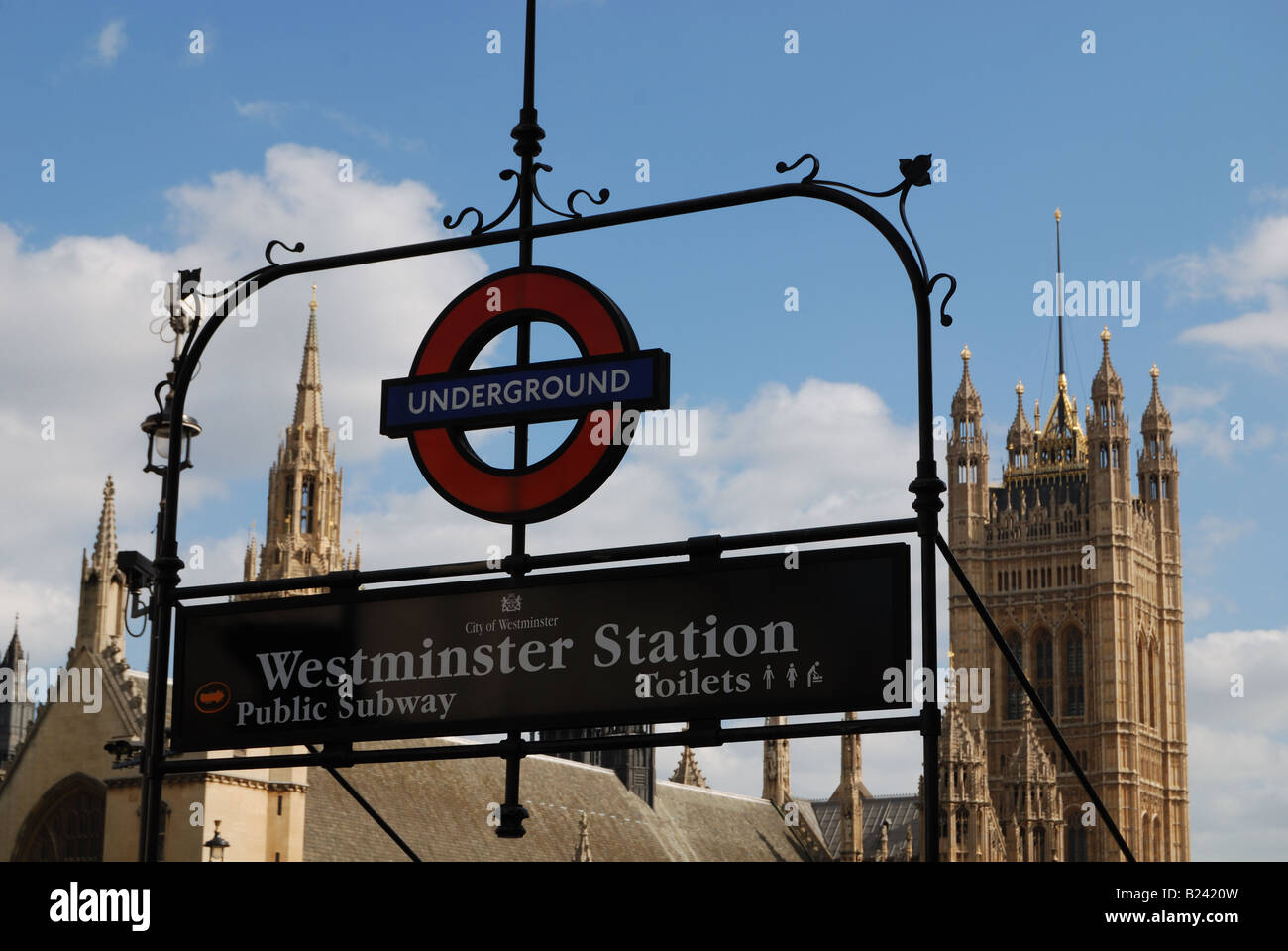 Westminster Tube, Underground station; Houses of Parliament; Palace of ...