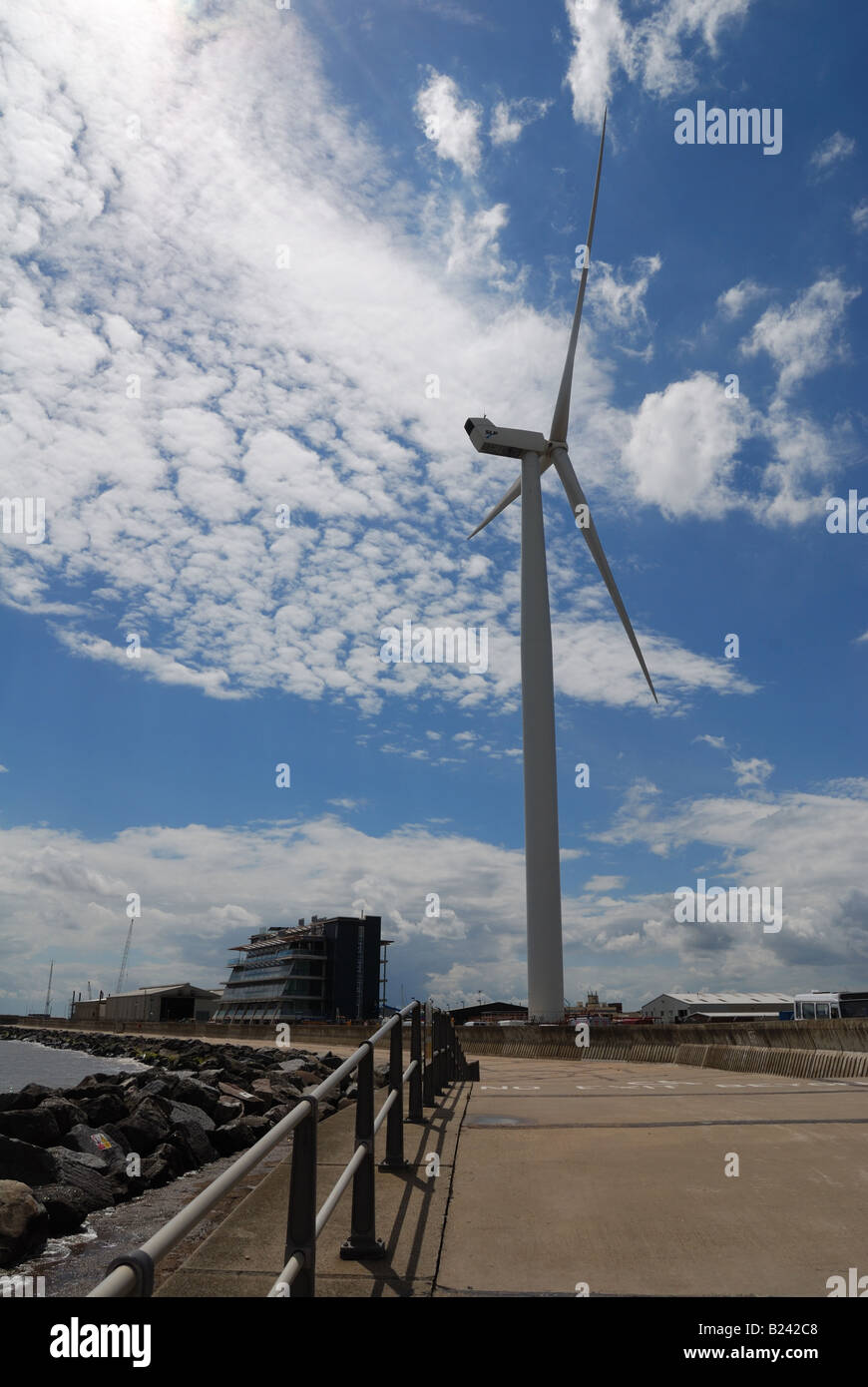 SLP Wind Turbine, North Sea, Ness Point, Lowestoft, Suffolk, England ...