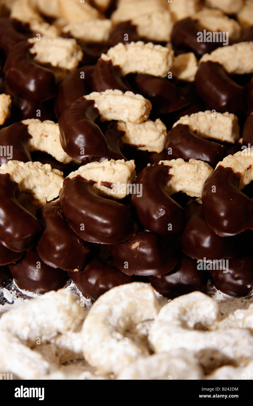 Czech traditional baked Christmas cookies biscuits Vanilla rolls in ...