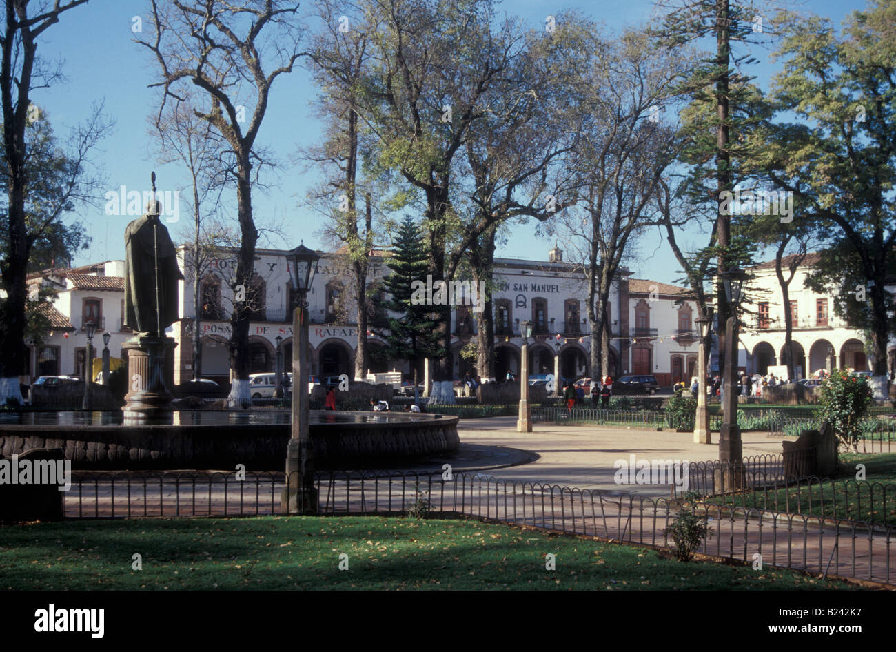 The Plaza Vasco de Quiroga in Patzcuaro, Michoacan, Mexico Stock Photo ...