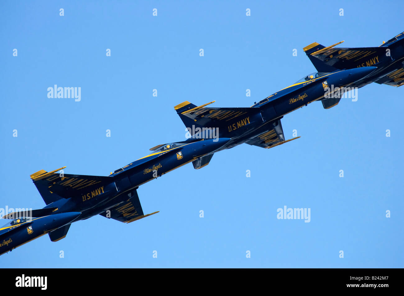 Blue Angels in a tight diagonal formation Stock Photo - Alamy