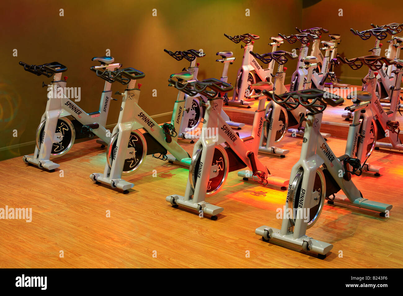 Spinning Cycles in a Generic Health Spa Gym Exercise Workout Power ...