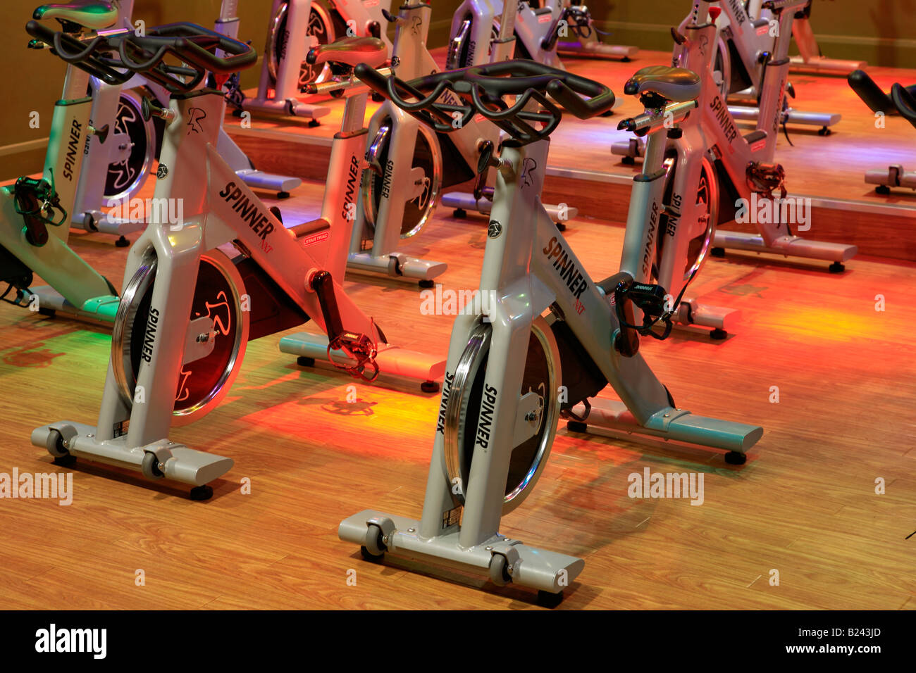 Spinning Cycles in a Generic Health Spa Gym Exercise Workout Power ...