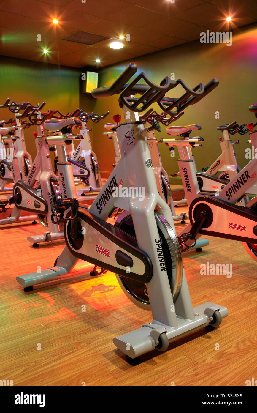 Spinning Cycles in a Generic Health Spa Gym Stock Photo - Alamy