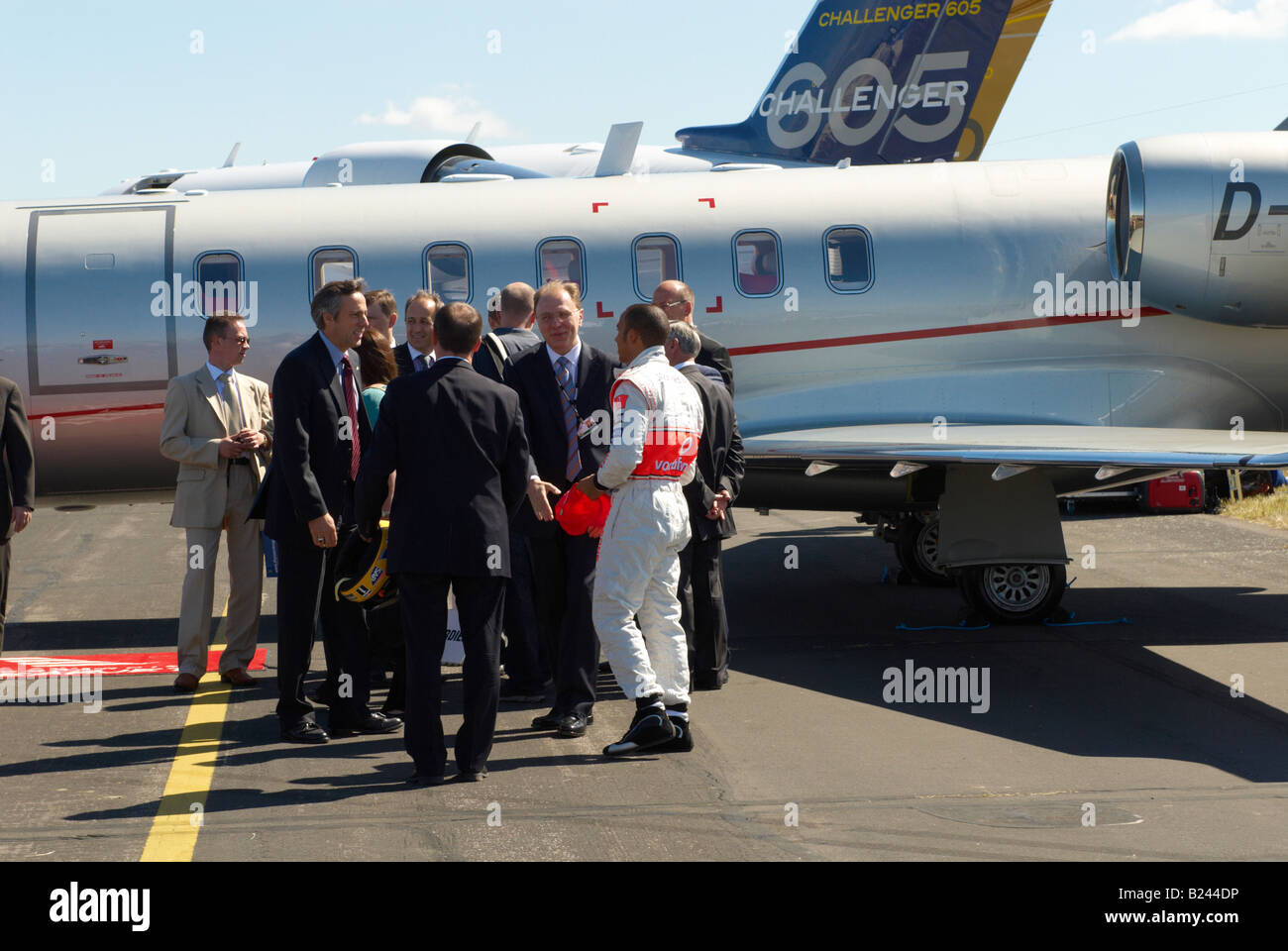 Lewis Hamilton Bombardier Learjet Farnborough Air Show 2008 Stock Photo ...