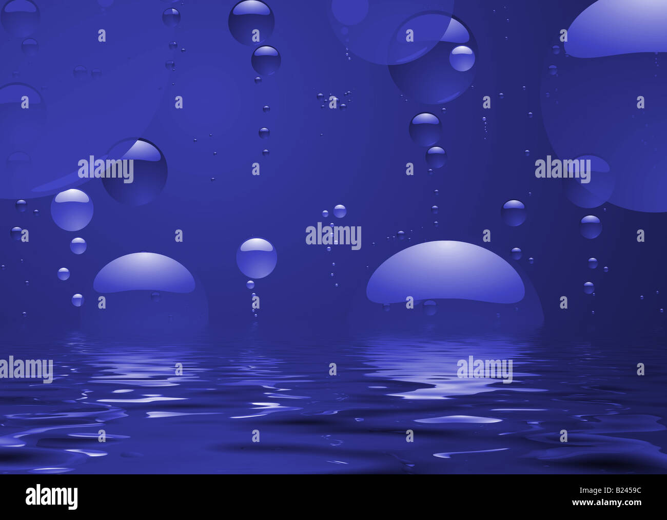 Cool blue wattery ripple bubble background with reflection Stock Photo ...
