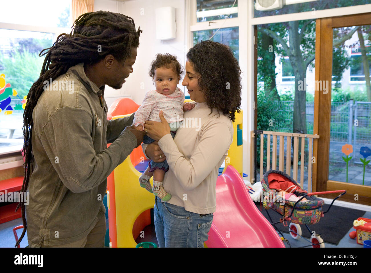 Daycare teacher parent hi-res stock photography and images - Alamy