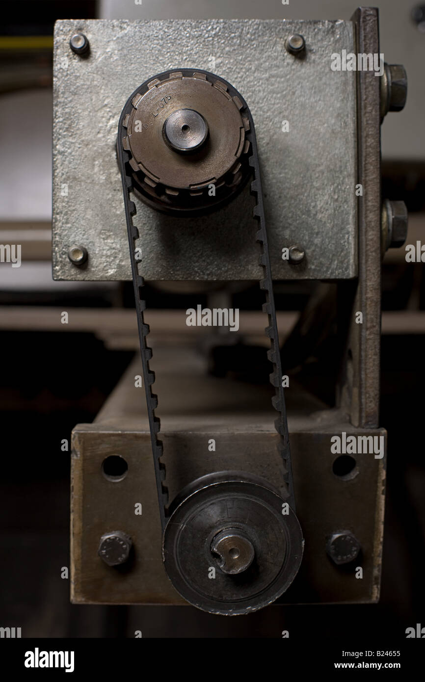 Timing belt on machine Stock Photo - Alamy