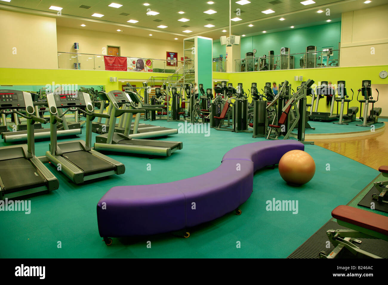 Running machines in a Generic Health Spa Gym Exercise Workout Power ...