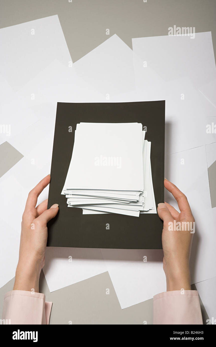 Cropped woman holding stack hi-res stock photography and images - Alamy