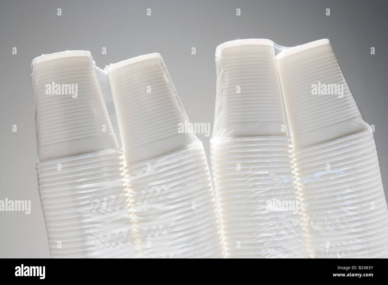 Stacks of plastic cups Stock Photo - Alamy