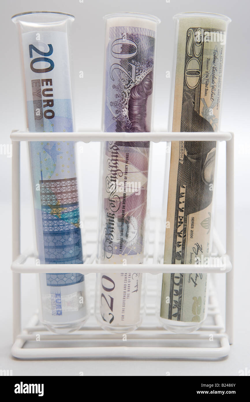 American banknote in test tube hi-res stock photography and images - Alamy