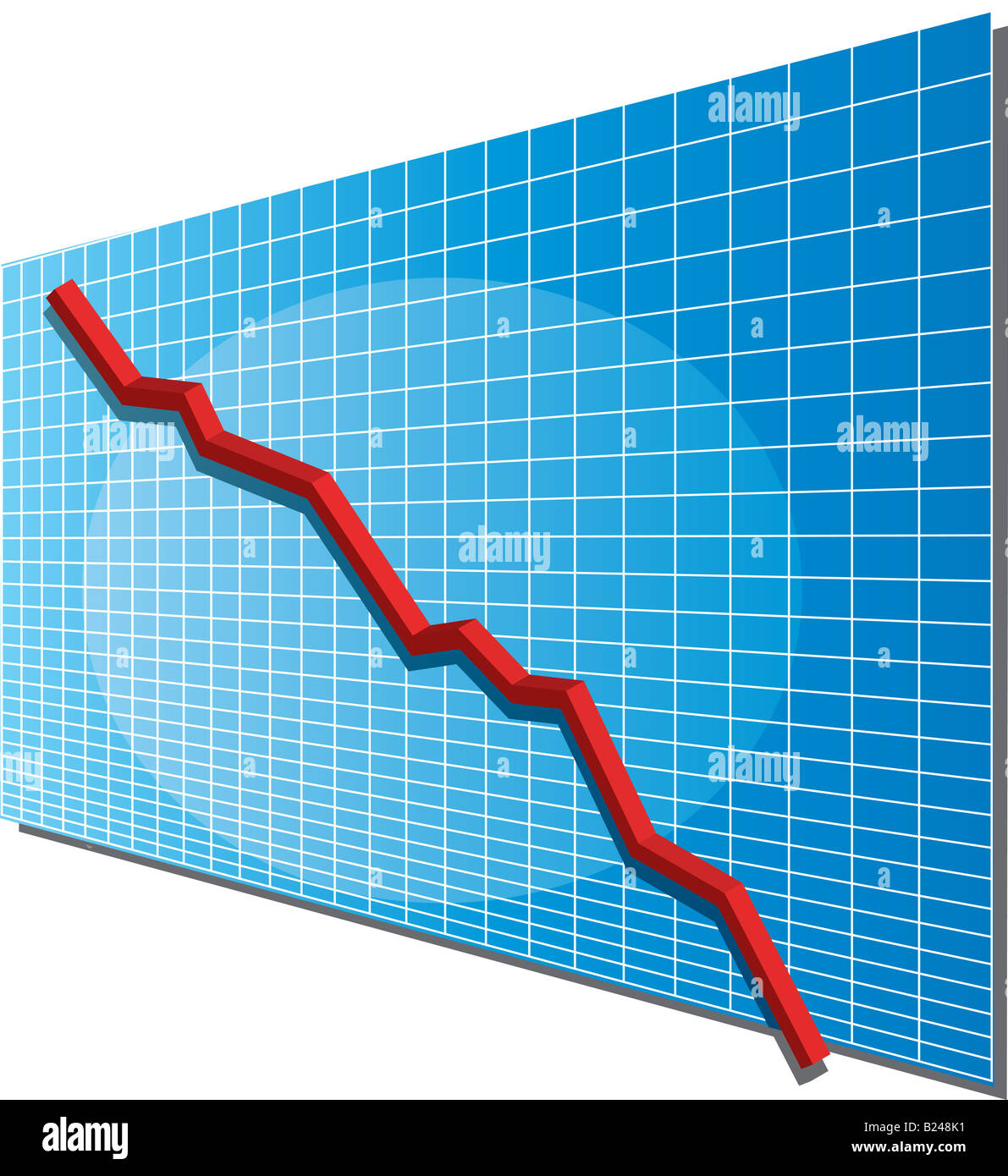 Linechart going down isometric 3d vector illustration Stock Photo - Alamy