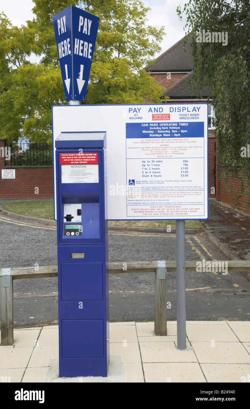 Pay and display car park machine and information hi-res stock ...