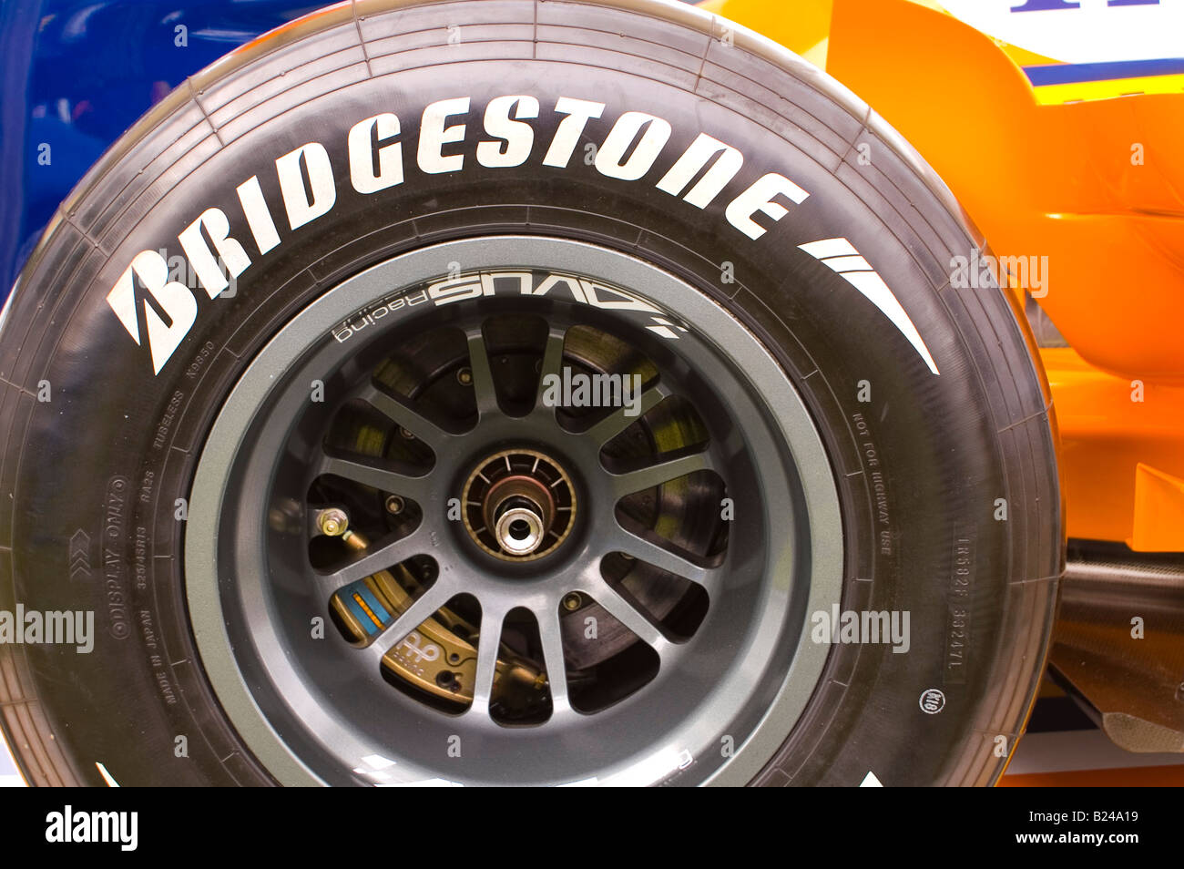 Close-up of wheel and brake of Renault F1 racing car Stock Photo - Alamy
