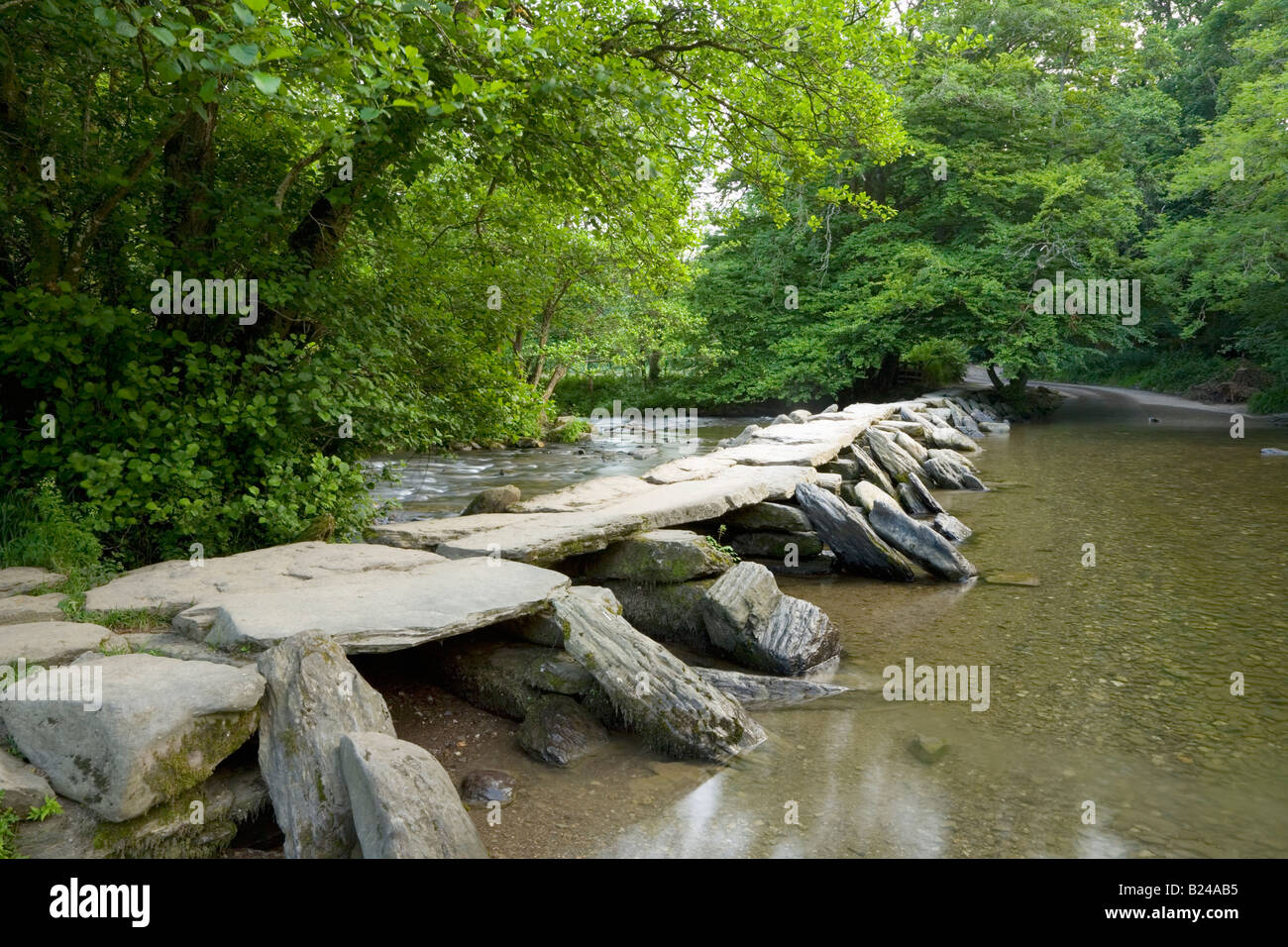 Tarr Steps an Ancient Clapper Bridge in Exmoor National Park Somerset ...