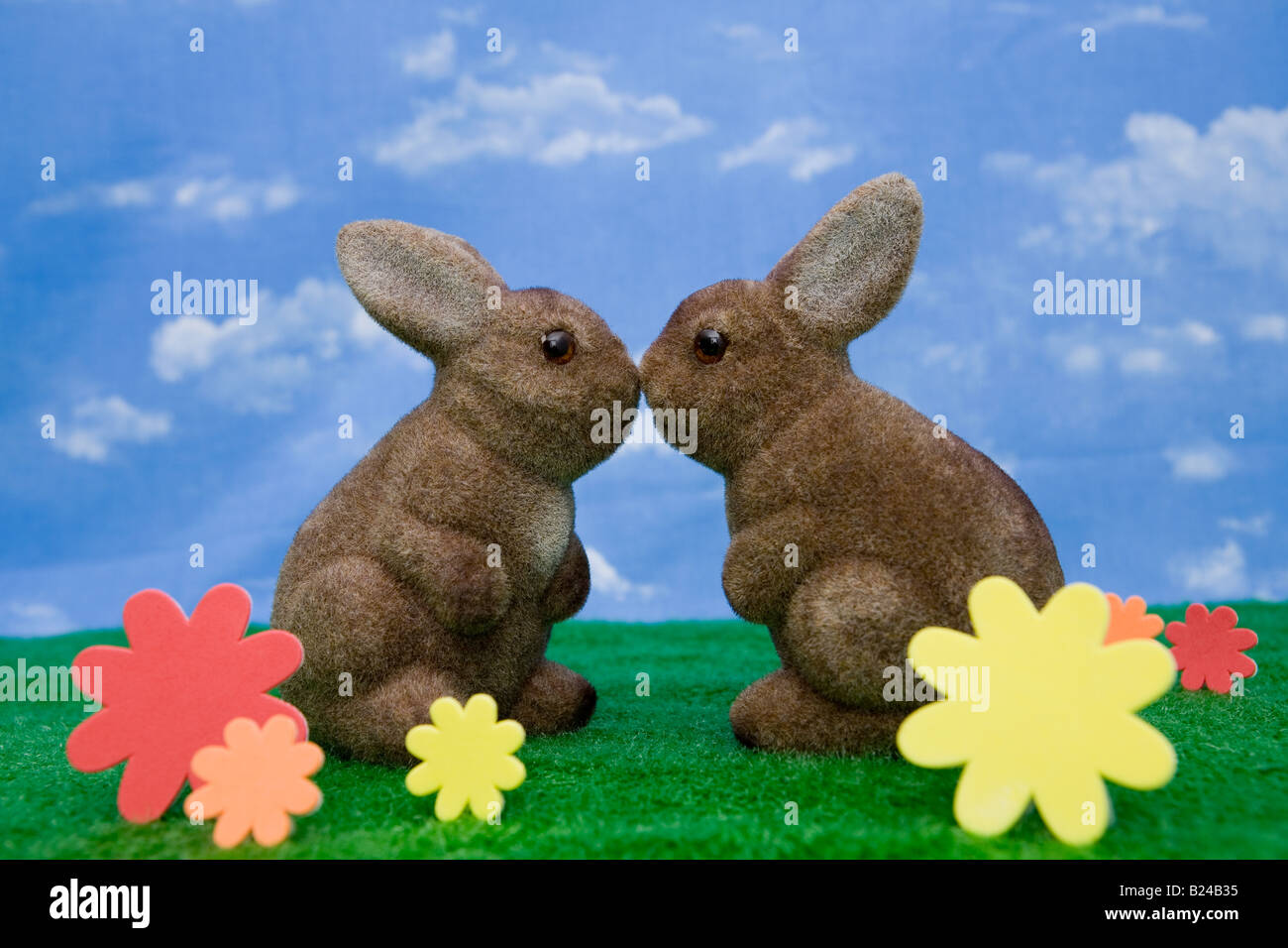 Two toy rabbits Stock Photo - Alamy
