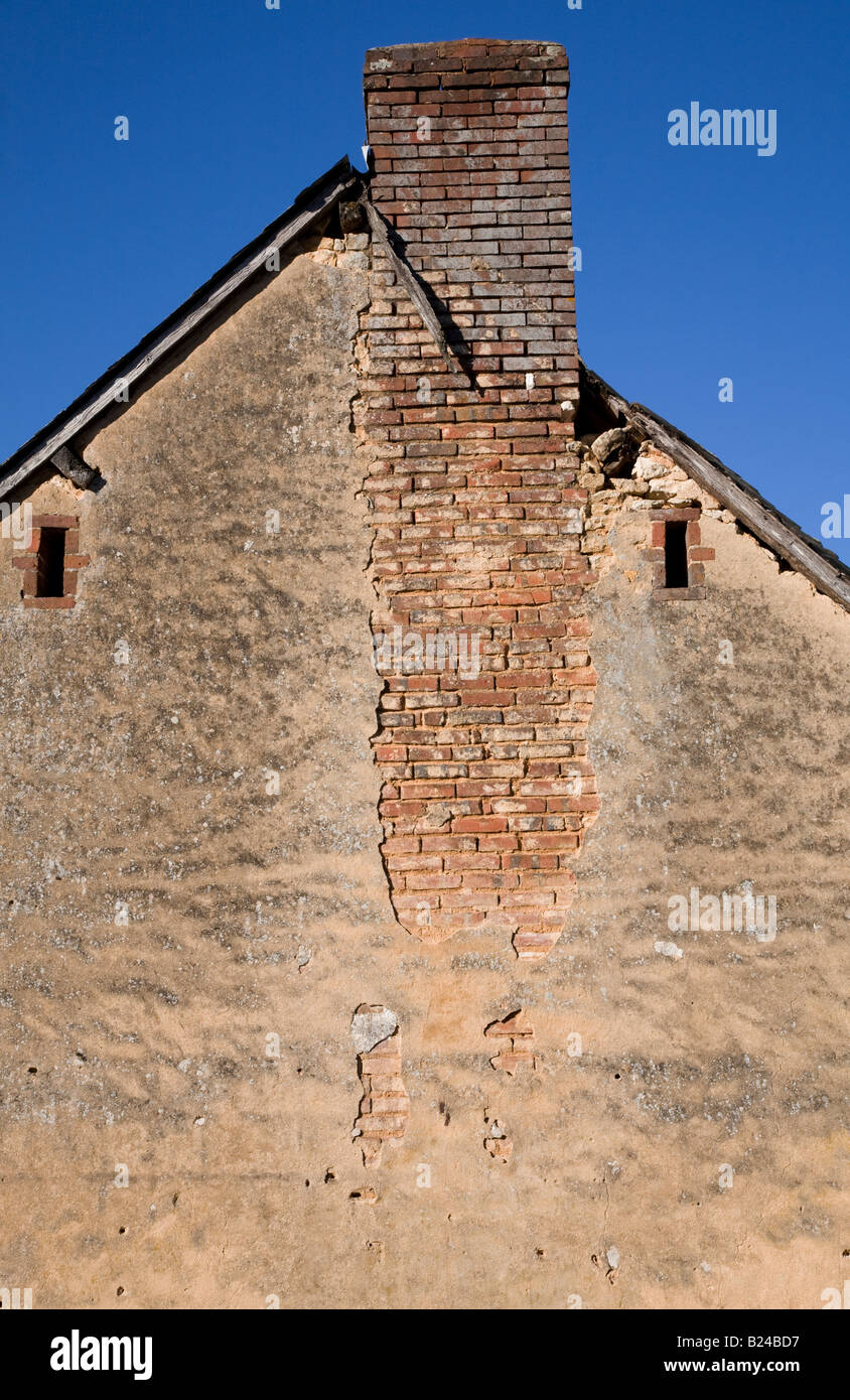 Detail of a brick side wall and chimney stack on an outbuilding at the ...
