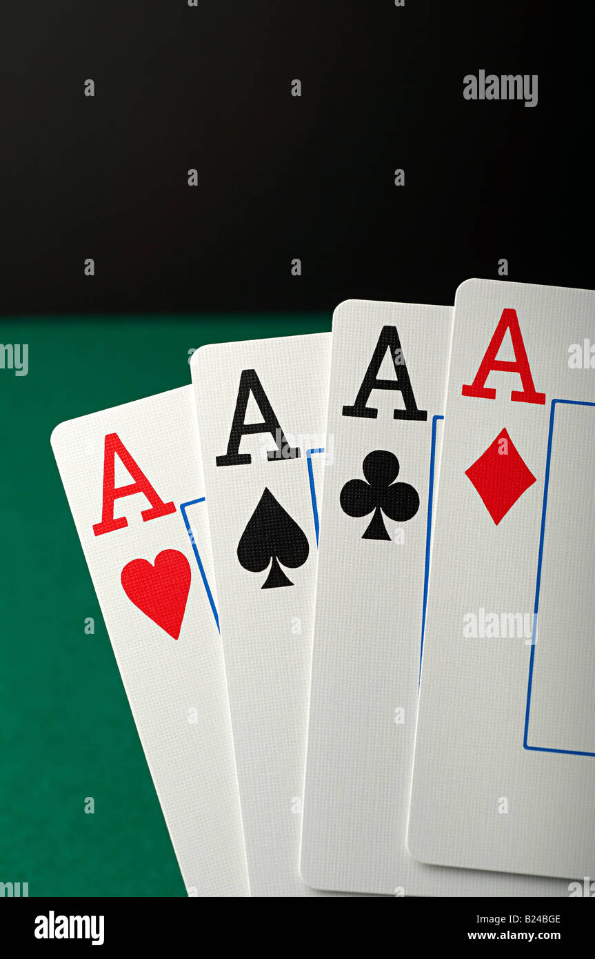 Four ace playing cards hi-res stock photography and images - Alamy