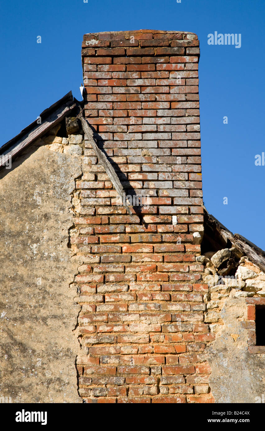 Detail of a brick side wall and chimney stack on an outbuilding at the ...