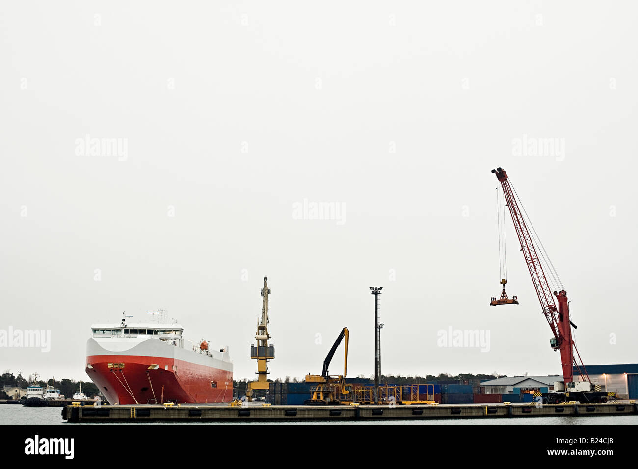 Ship at harbour Stock Photo - Alamy
