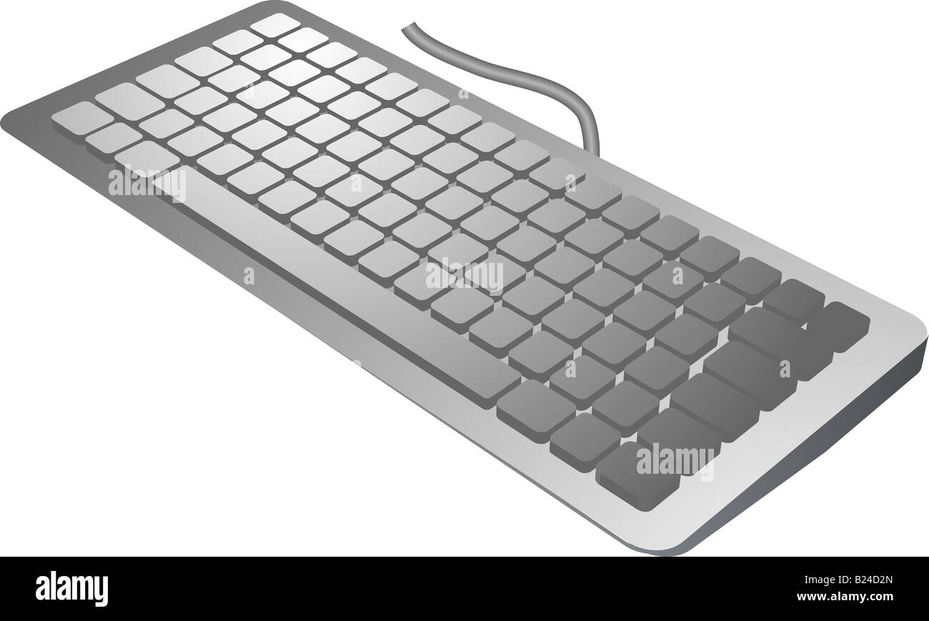 keyboard in 3d isometric view computer input device silver color Stock ...