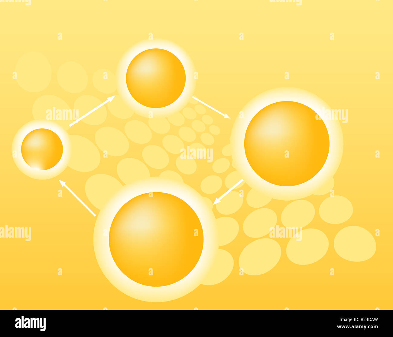 Atom chain with white pointers Stock Photo - Alamy