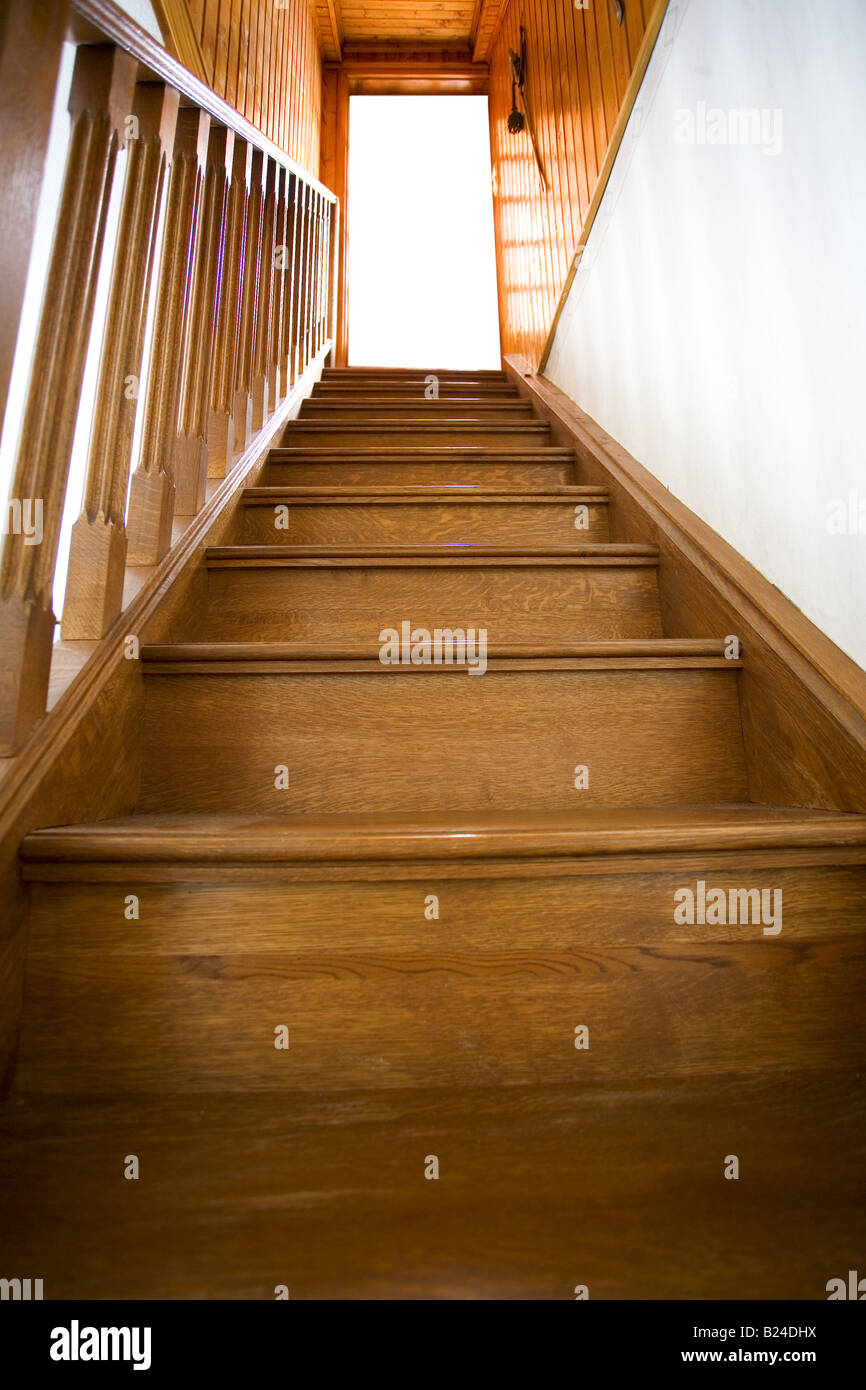A classic staircase with empty door Stock Photo - Alamy