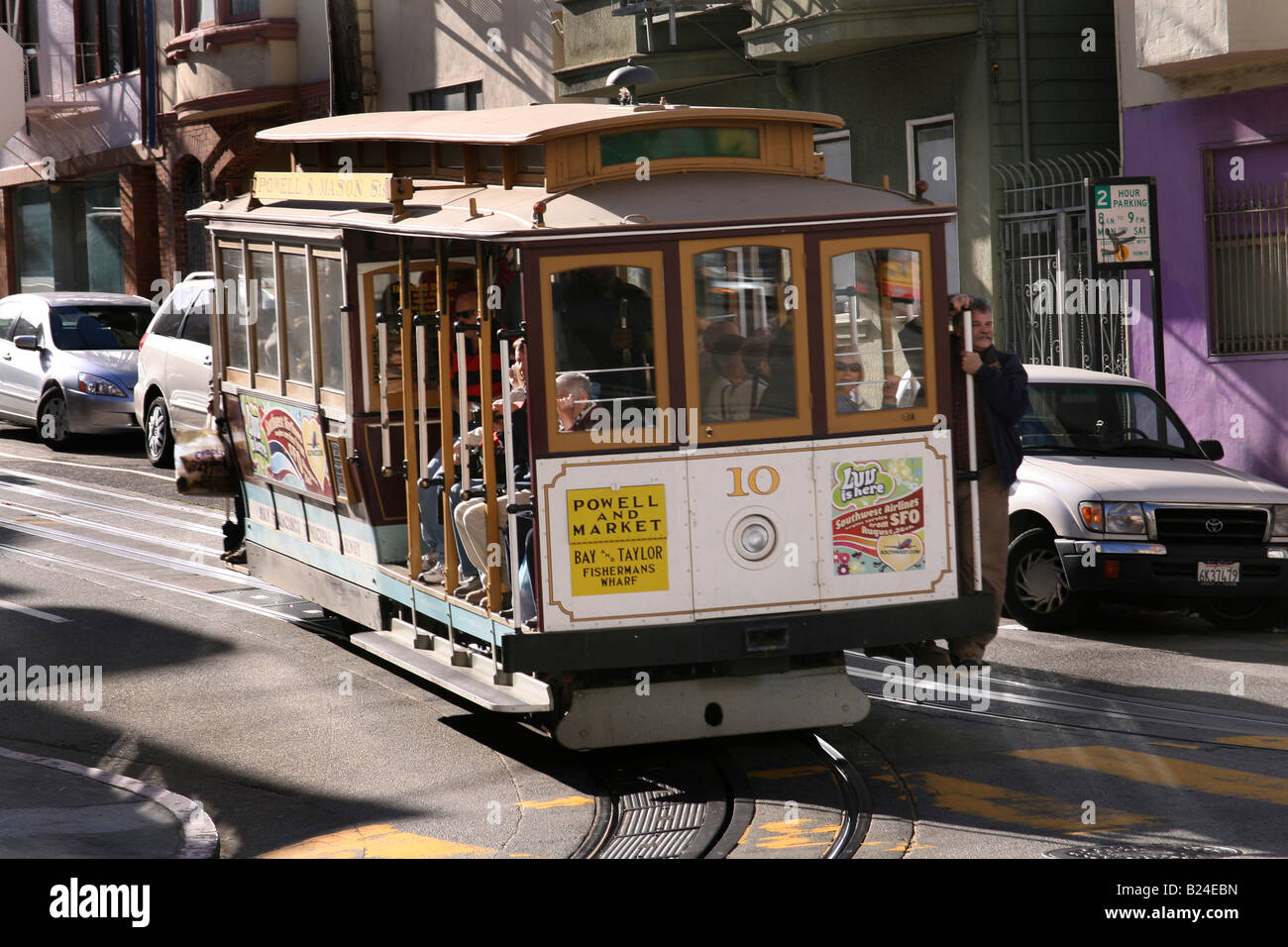 Cable car on San Francisco street Stock Photo - Alamy
