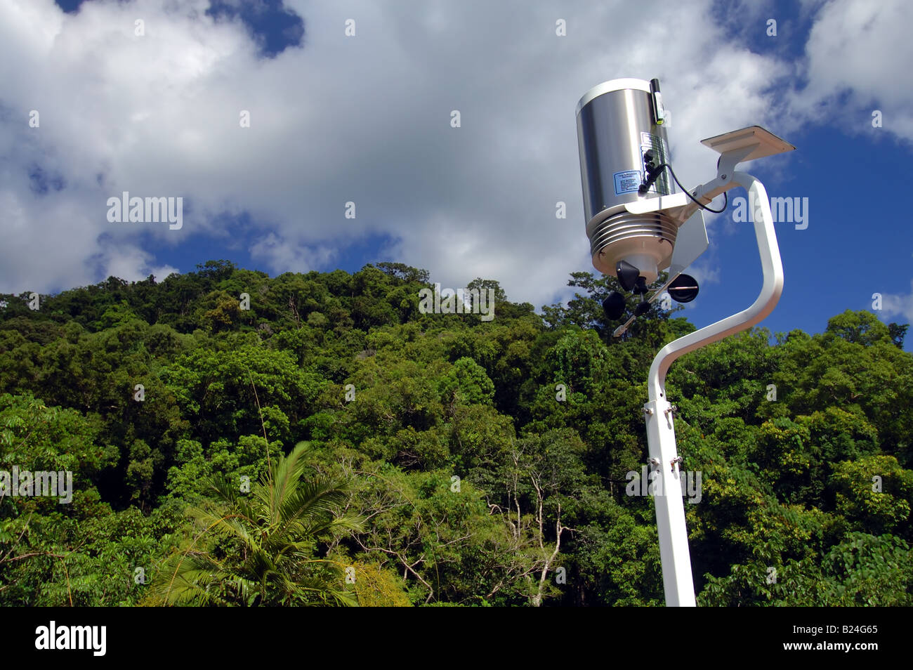 Climate monitoring equipment in the rainforest canopy of Daintree ...