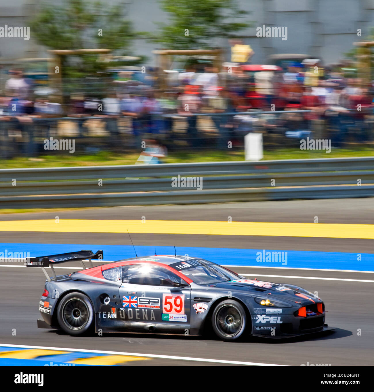 The Team Modena Aston Martin DBR9 at Le Mans 24 hour race 2008. France ...