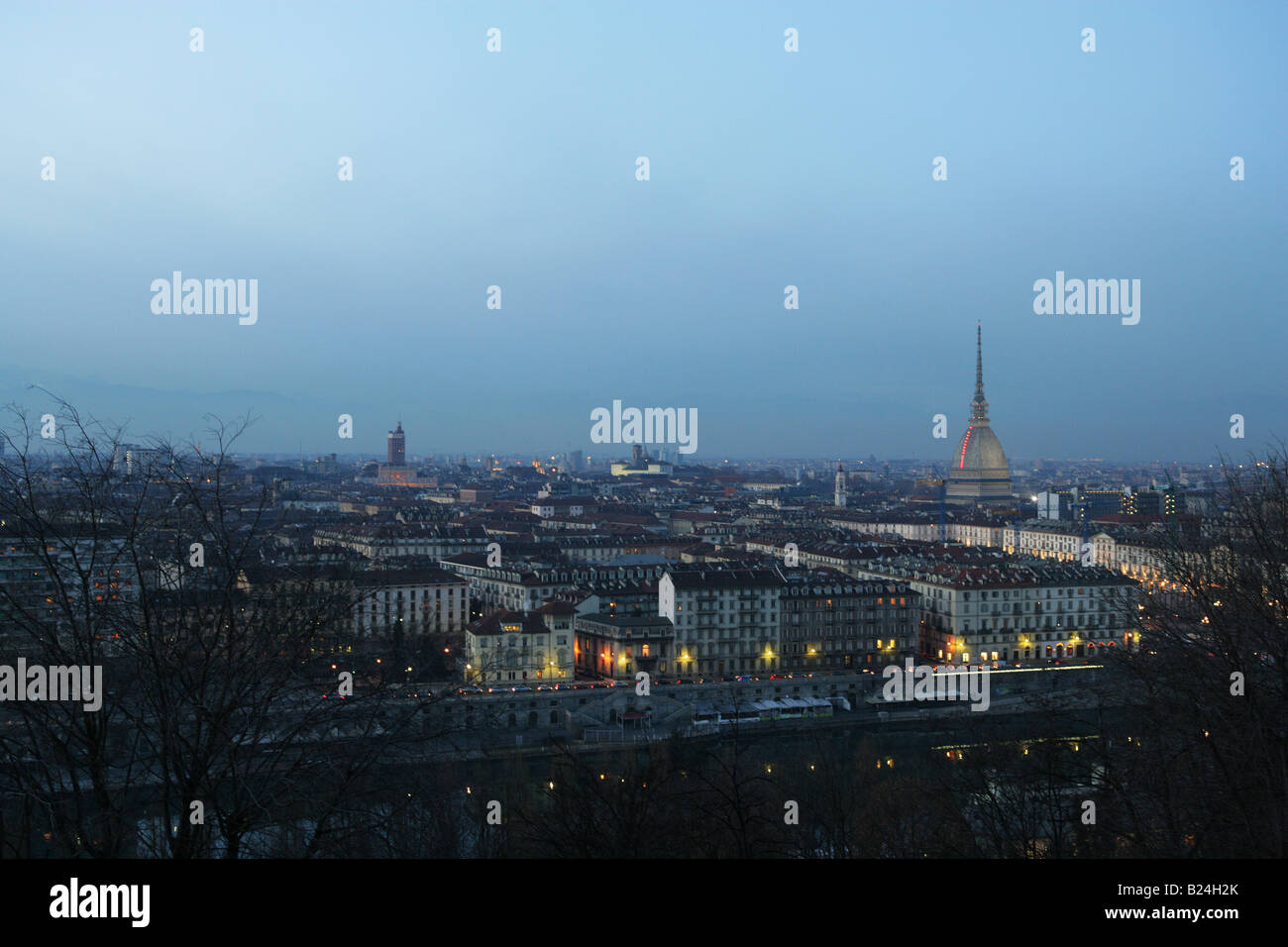 Italy, Turin, Night, Light Effect Stock Photo - Alamy