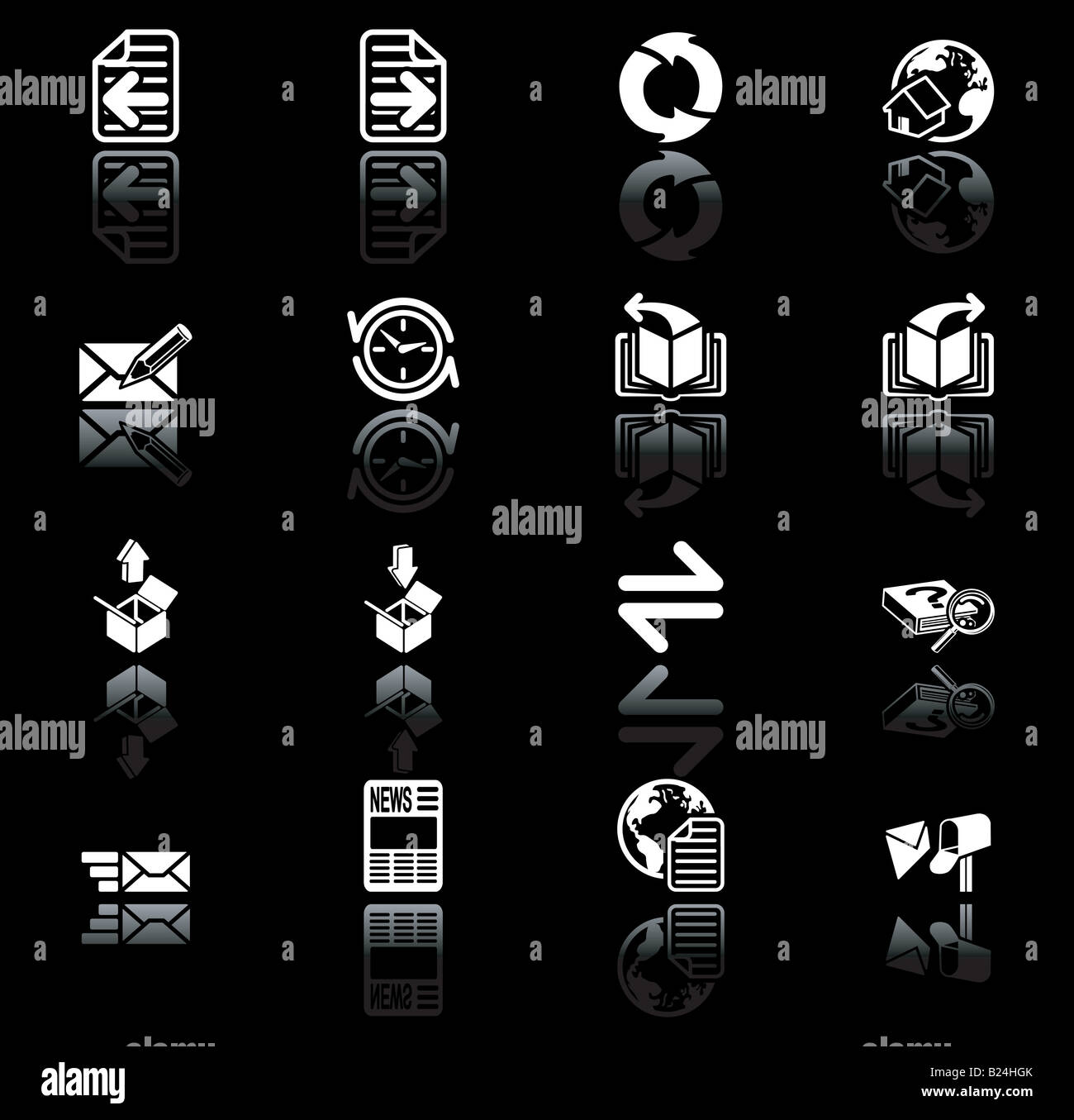 internet browser and email icon set series Stock Photo - Alamy