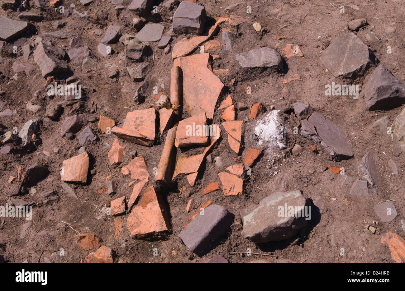 Detail of rubble layer at excavation of warehouse of the Roman Second ...