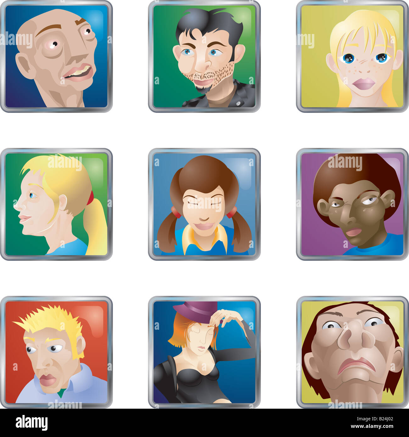 People Faces Icons Avatars Lots of illustrations of faces/ people ...