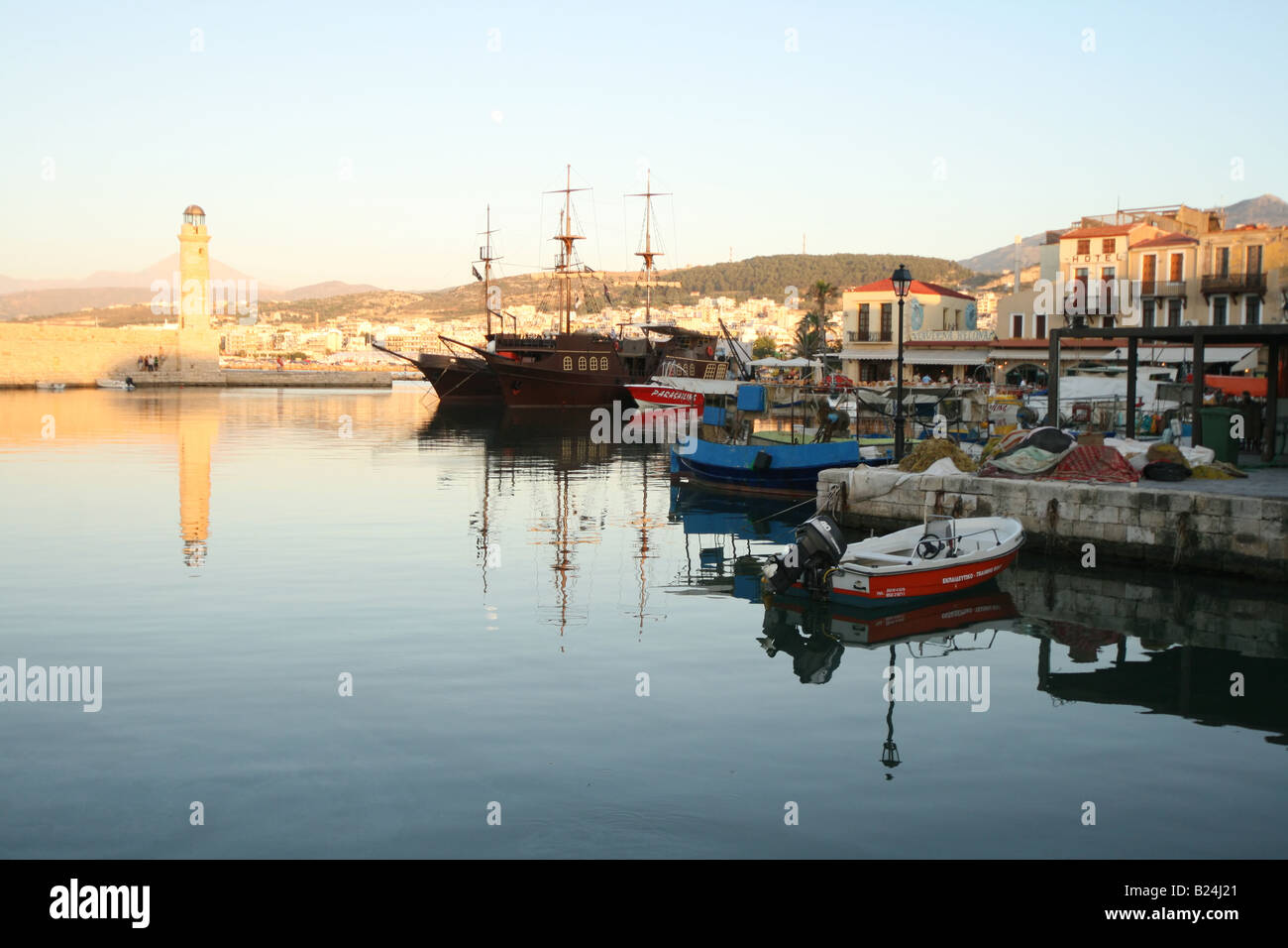 View of Venetian harbour of Rethymnon (Crete, Greece Stock Photo - Alamy