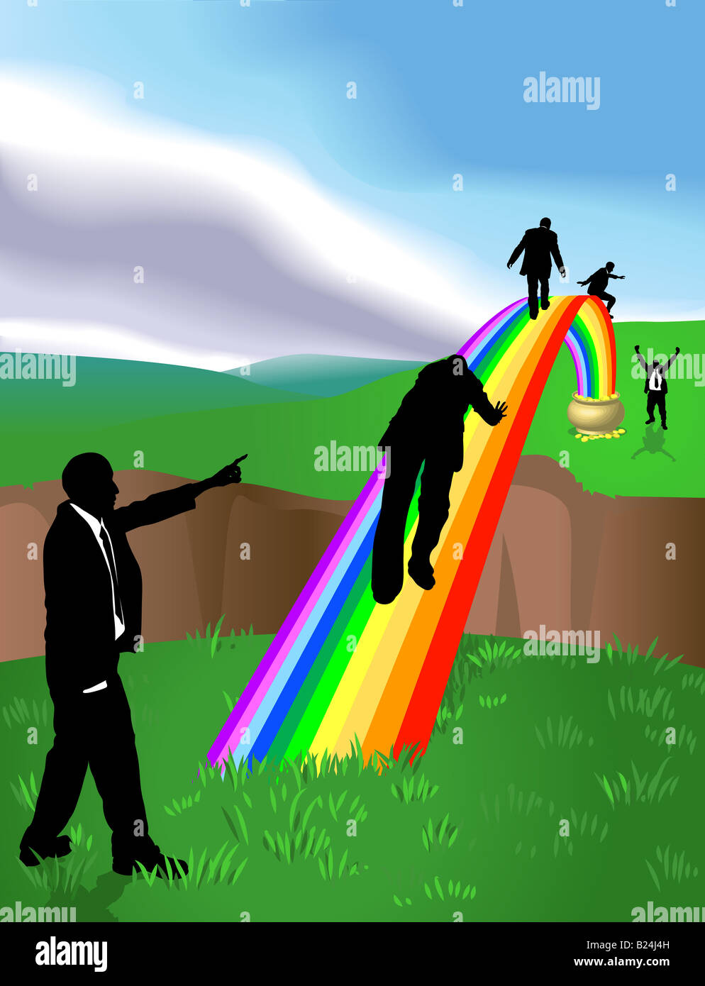 Pot of Gold at the end of the Rainbow Conceptual piece Stock Photo - Alamy