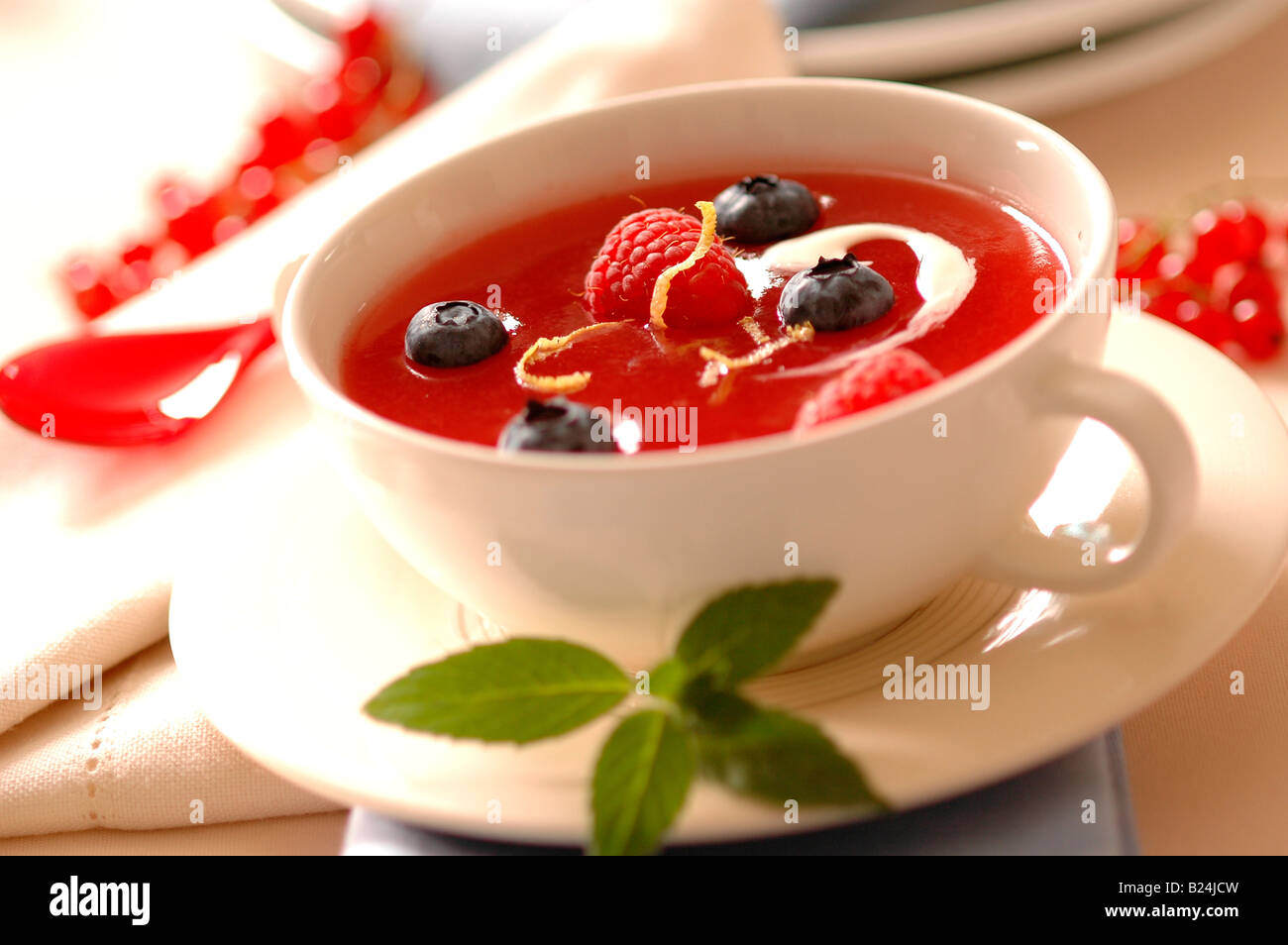 Cold berry soup Stock Photo - Alamy