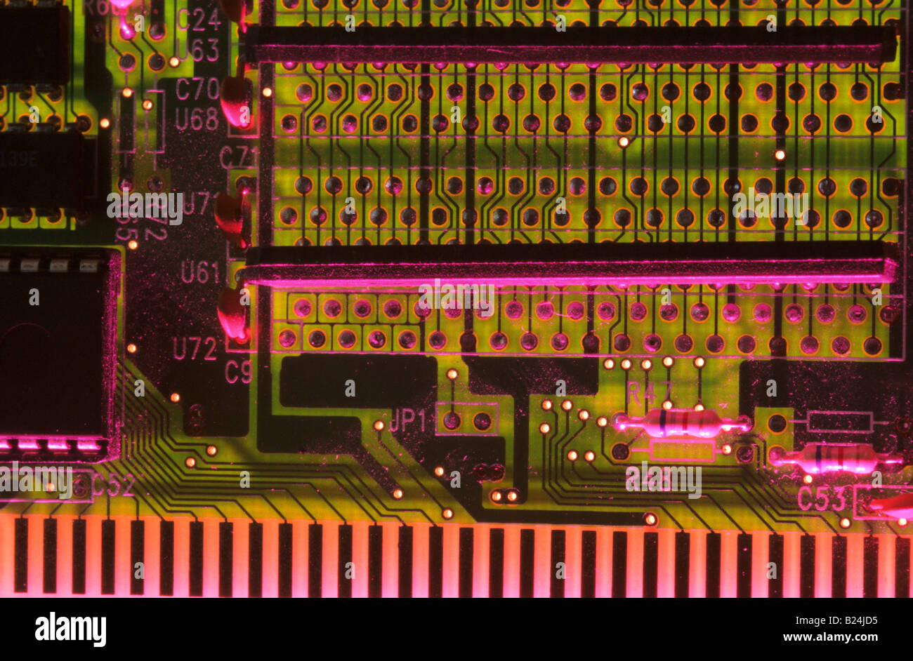 COMPUTER ADD ON BOARD MACRO VIEW GEL LIGHT Stock Photo - Alamy