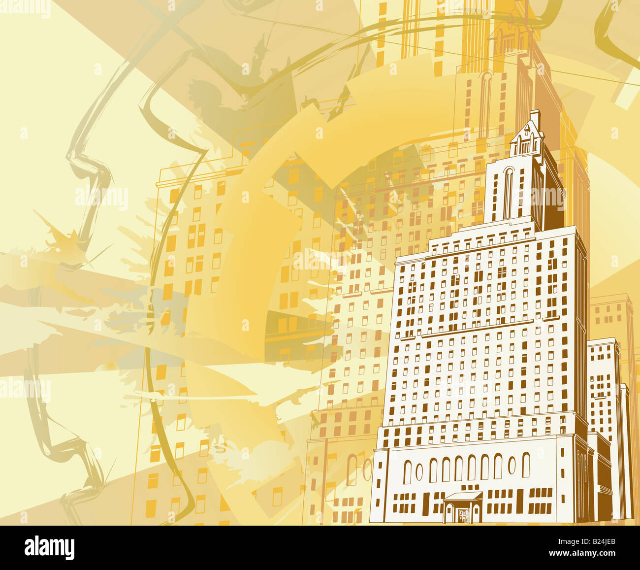 Grunge Urban Building Background. An illustration of a funky grungy ...