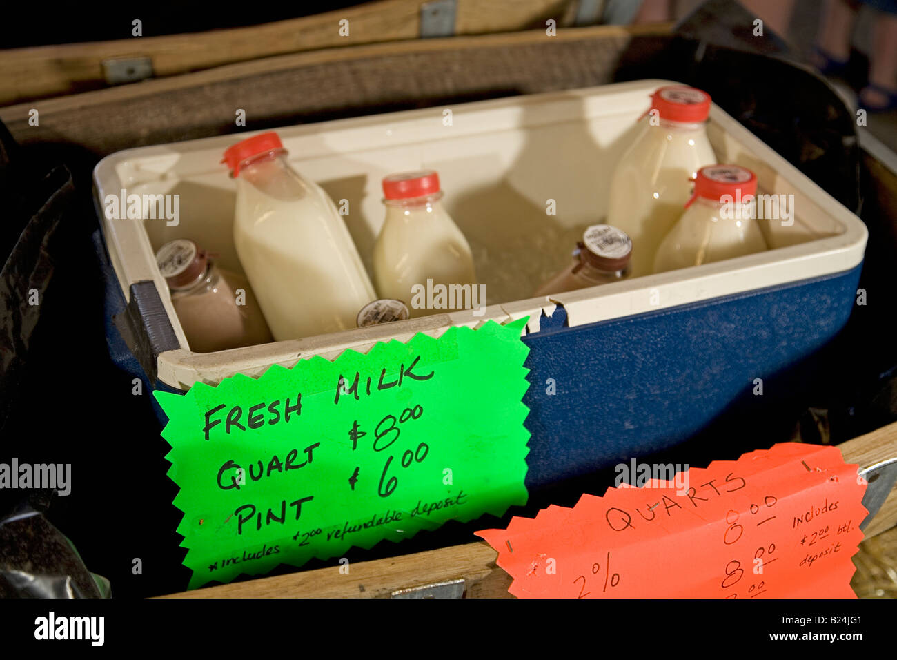 Farmer taking milk market hi-res stock photography and images - Alamy