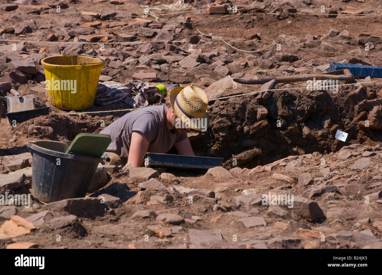 Archaeologists excavate a warehouse of the Roman Second Augustan Legion ...