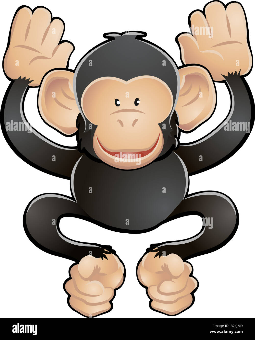 A vector illustration of a cute friendly chimpanzee Stock Photo - Alamy
