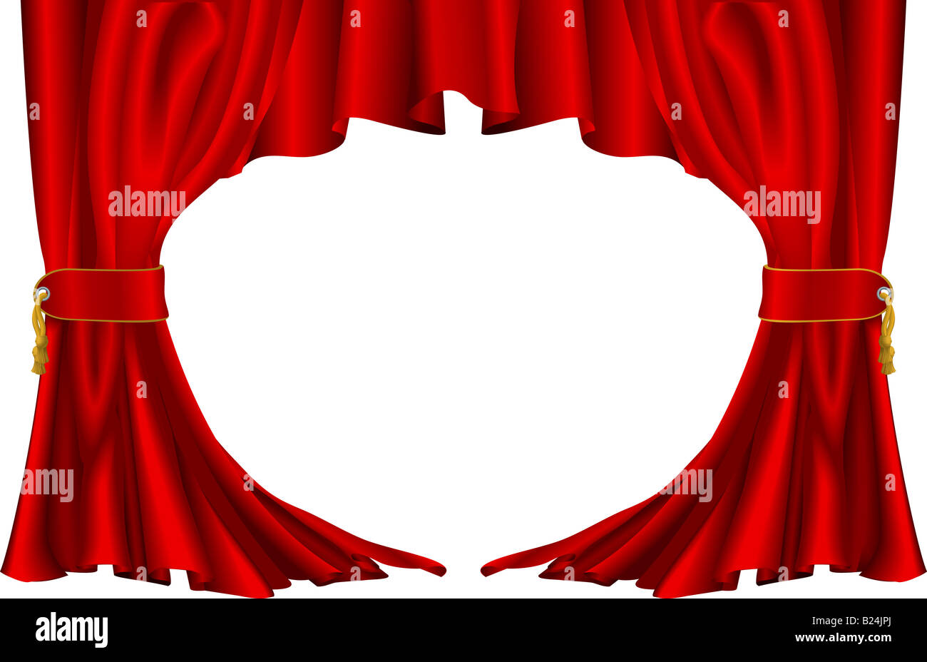 An illustration of a pair of red theatre style curtains Stock Photo - Alamy