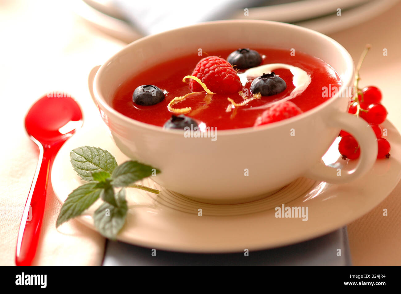 Cold berry soup Stock Photo - Alamy