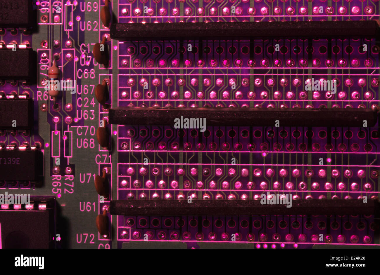 COMPUTER ADD ON BOARD MACRO VIEW GEL LIGHT Stock Photo - Alamy