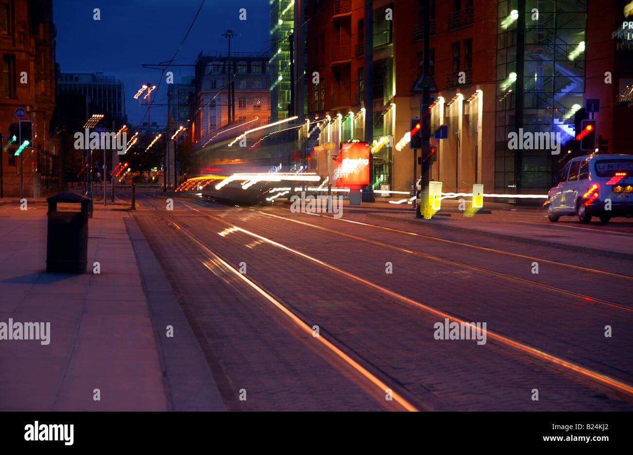 Metrolink tram at night hi-res stock photography and images - Alamy