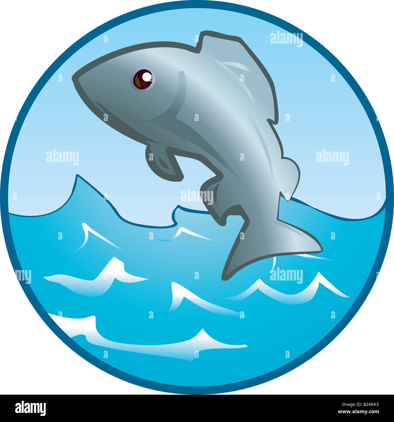 Jumping Fish An illustration of a fish jumping out of the water Stock ...